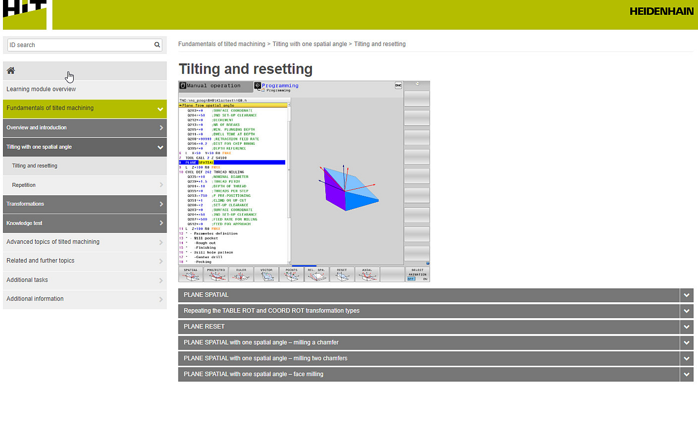 HIT Tilting Machining BASIS | HEIDENHAIN